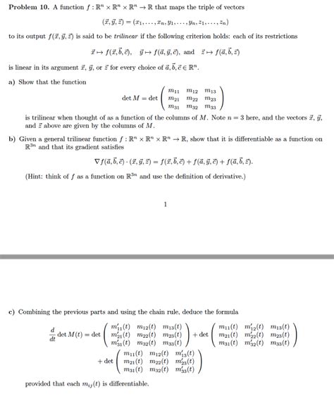 solved problem 10 a function f rn x rn x r r that maps