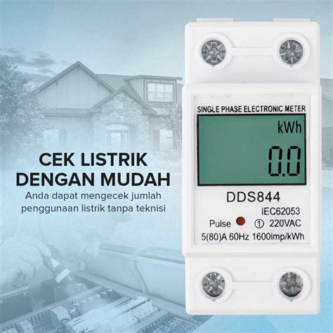 Jual Meteran Listrik Digital Din Rail Kwh Meter Single Phase 220 V