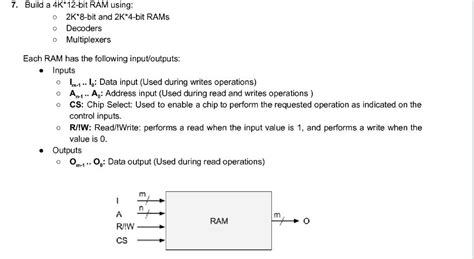 Solved Build A K Bit RAM Using K Bit And K Bit Chegg Com
