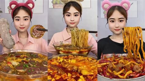 Asmr 매운국수과한식 먹방 삼겹살과계란볶음밥김치 중국인국수요리 먹방 매운라면중국당면 동파육과흰쌀밥 먹방 중국가정식 먹방 매운라면계란 중국