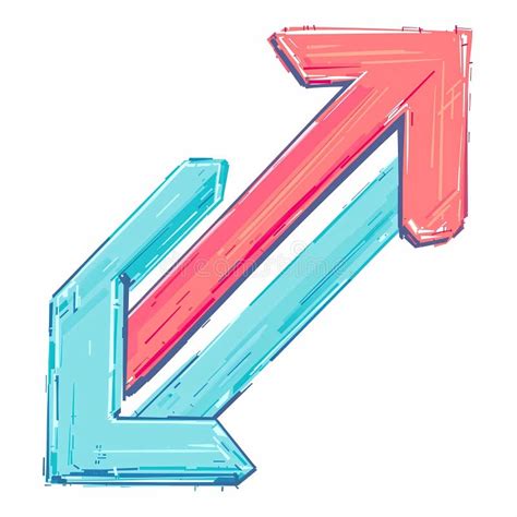 Growth And Decline Arrows With Sketchy Style Stock Illustration