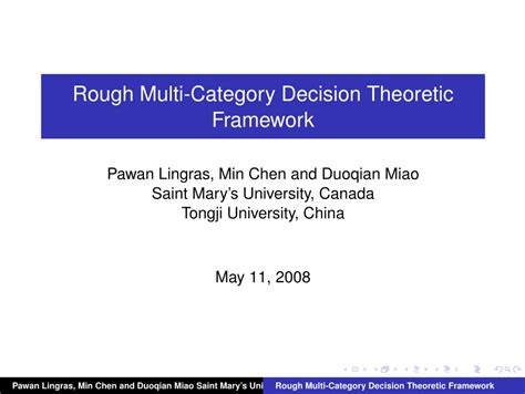 Pdf Rough Multi Category Decision Theoretic Framework