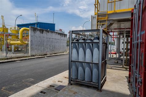 Premium Photo Nitrogen Gas Cylinder Rack On The Power Plant Project