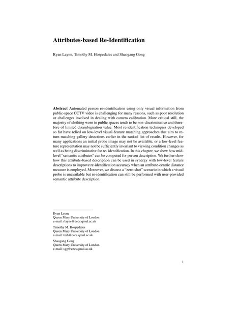 Pdf Attributes Based Re Identification