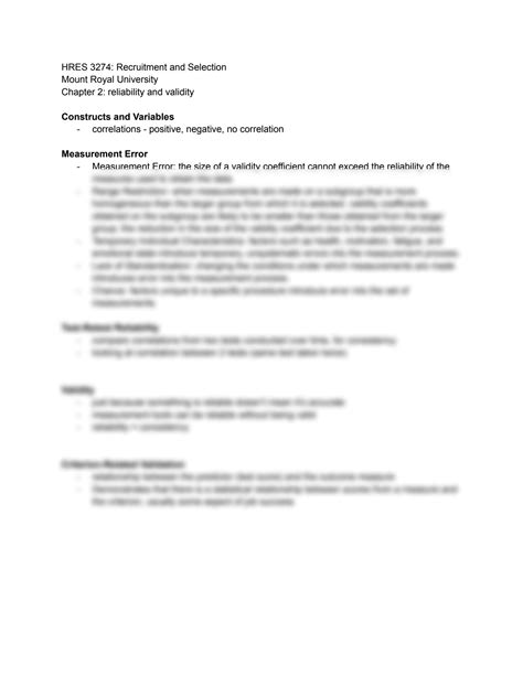 SOLUTION Chapter 2 Reliability And Validity Studypool