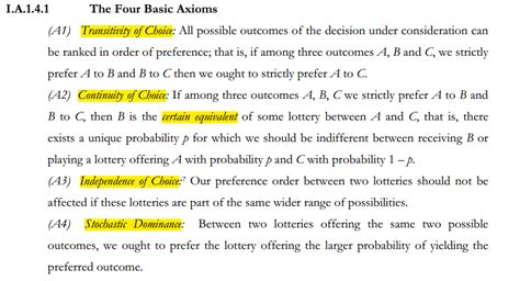 Explain Four Basic Axioms Of Maximising Expected Utility Quantitative