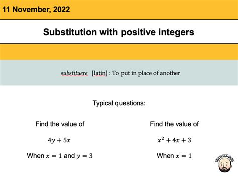 Substitution With Positive Integers Ticktockmaths