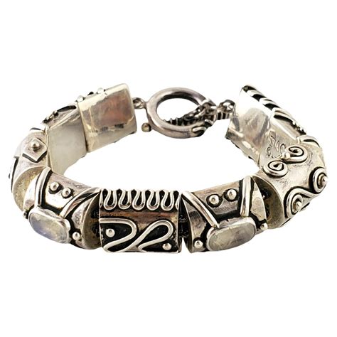 Deborah Armstrong Sterling Silver Chunky Bead Toggle Bracelet For Sale At 1stdibs Prosperity