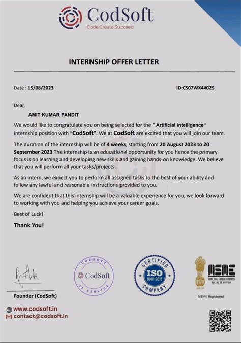 Amit Kumar Pandit On Linkedin Codsoft Internship