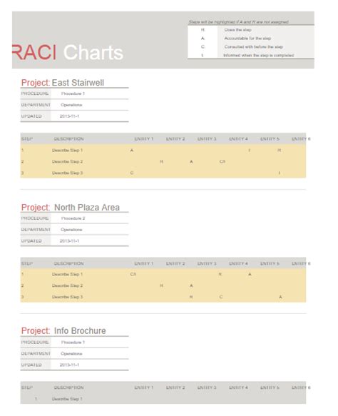 Raci Chart Template Free Word Templates