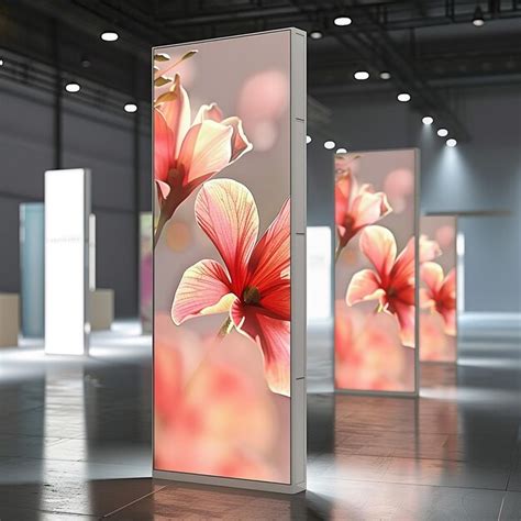 Premium Photo A Display Of Flowers In A Room With A Pink Flower On