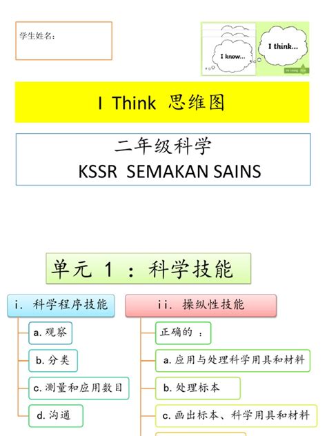 二年级 Think 科学笔记 2021 Kssr Semakan Pdf Pdf