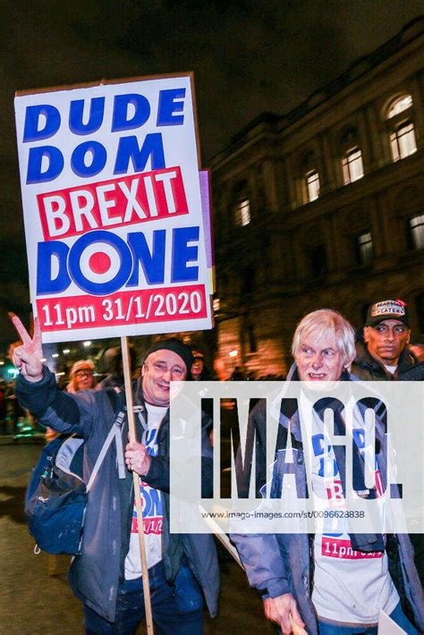 Pro Brexit Supporters Celebrate In London On Jan 31 2020 As The Uk