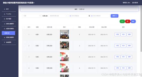 微信小程序投票评选系统springboot后端vue管理端微信小程序投票小程序后端 Csdn博客