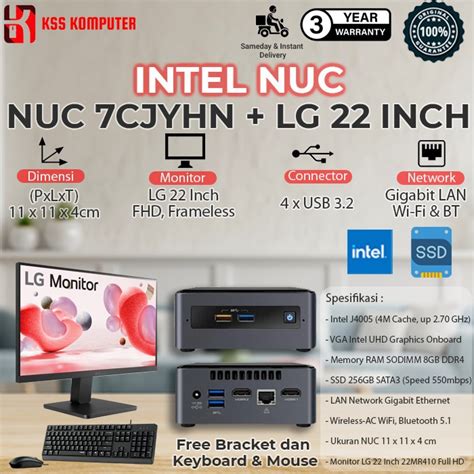 Jual Intel Nuc Mini Pc Ram Gb Ssd Lengkap Monitor Shopee Indonesia