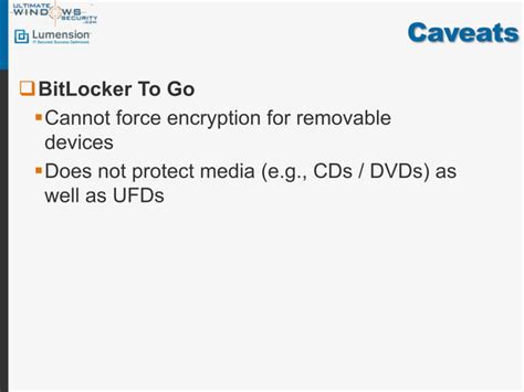 Bit Locker Drive Encryption How It Works And How It Compares Ppt
