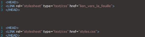Déclarer Une Feuille De Style Css Dans Une Page Html Développement