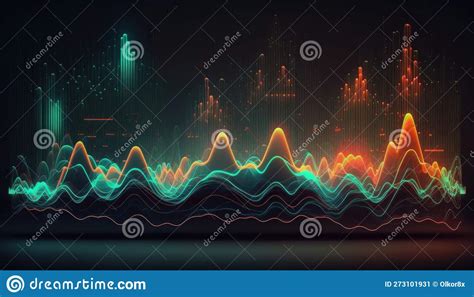 An Abstract Representation Of Sound Waves And Music Frequencies Generative Ai Stock
