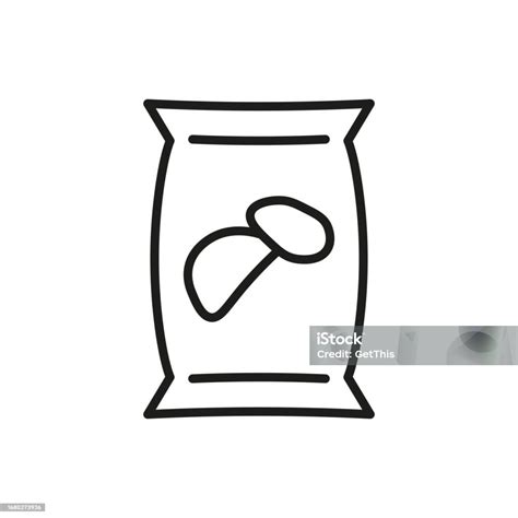 스낵 아이콘 벡터 윤곽선은 검정색입니다 칩 견과류 말린 과일 기호입니다 패스트 푸드 식사 기호 음식 테이크 아웃 건강에 좋은 정크 푸드 흰색에 간단한 평면 격리 픽토그램