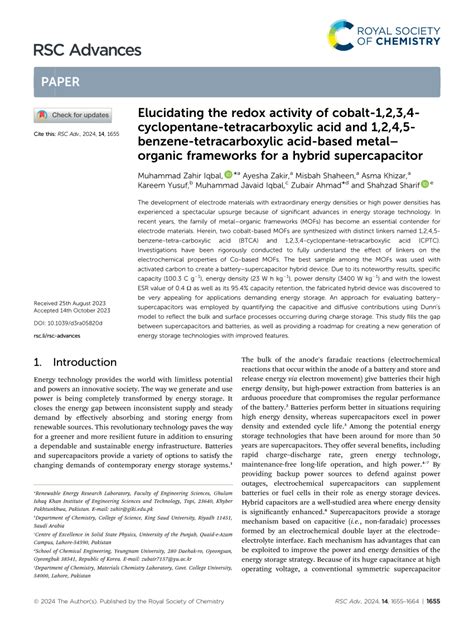 Pdf Elucidating The Redox Activity Of Cobalt 1234 Cyclopentane Tetracarboxylic Acid And 12