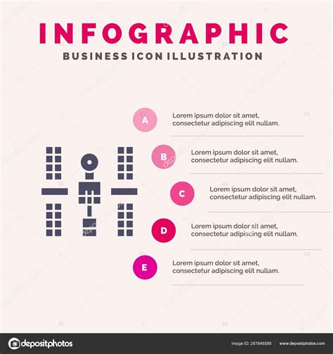 Complex Orbital Platform Satellite Space Solid Icon Infograp Stock