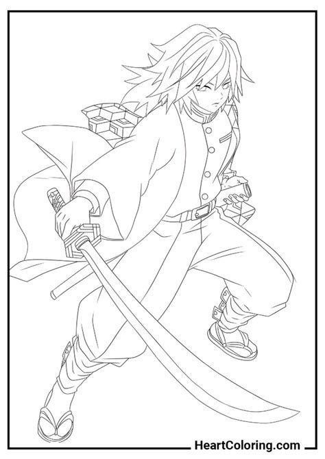 Раскраски Клинок рассекающий демонов Распечатать на А4