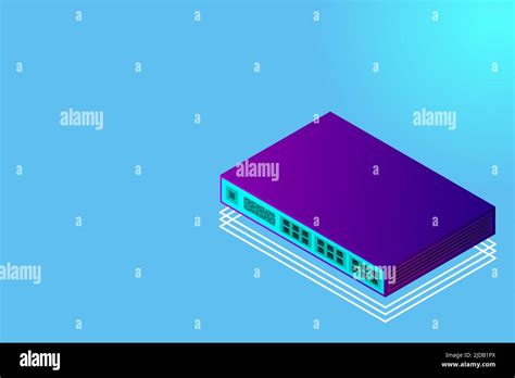 Isometric Switch With Up Link Port Vector Illustration Stock Vector Image And Art Alamy