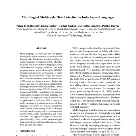 Multilingual Multimodal Text Detection In Indo Aryan Languages Acl Anthology