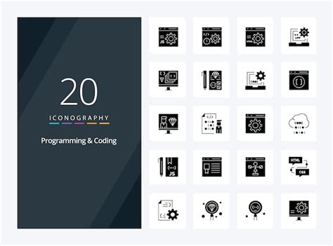 20 Programmierung Und Codierung Solides Glyphensymbol Zur Präsentation