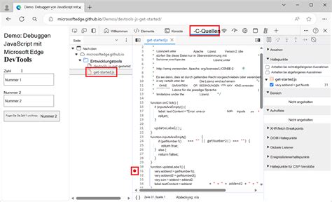 Anhalten Von Code Mit Haltepunkten Microsoft Edge Developer
