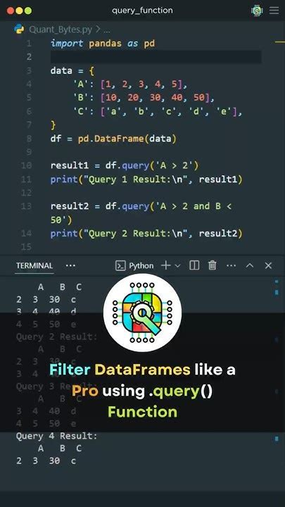 🎥 filter dataframes like a pro with python s query function 🐍💡 youtube