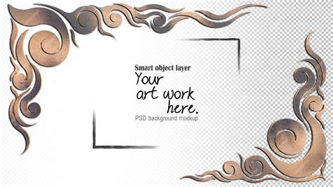 Premium Psd A 3d Rendering Image Of Bronze Thai Pattern Frame On A White Background