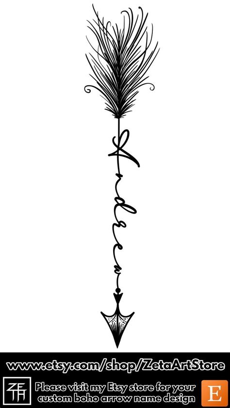 Boho Arrow Name Tattoo Design