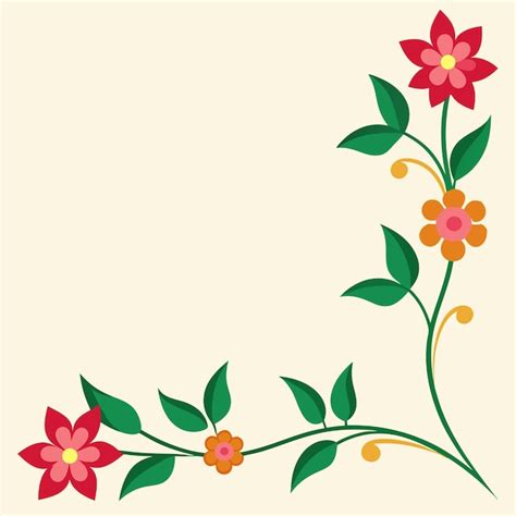 Premium Vector Elegant Flower Border Corner Decoration Printable Graphic Design For Elegant