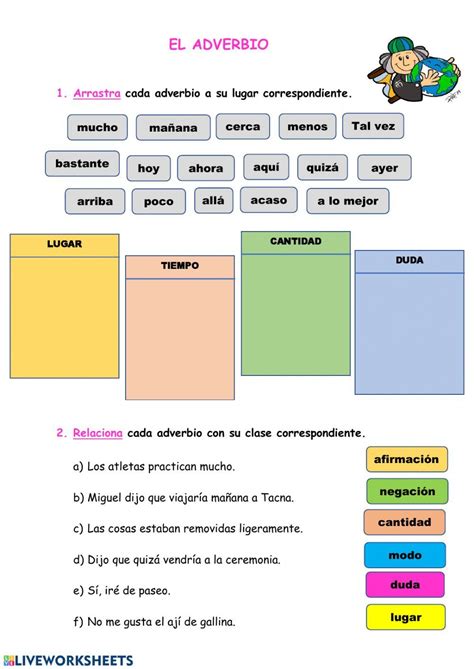 Actividad Interactiva De Clases De Adverbios Para 7mo Puedes Hacer Los Ejercicios Online O Desc