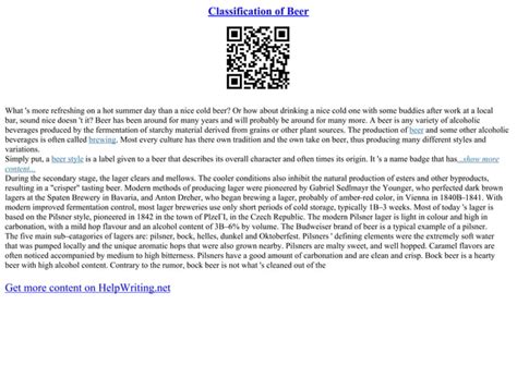 Classification Of Beer Ppt