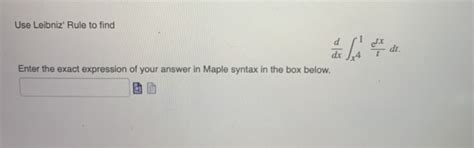 Solved Use Leibniz Rule To Find Der Enter The Exact