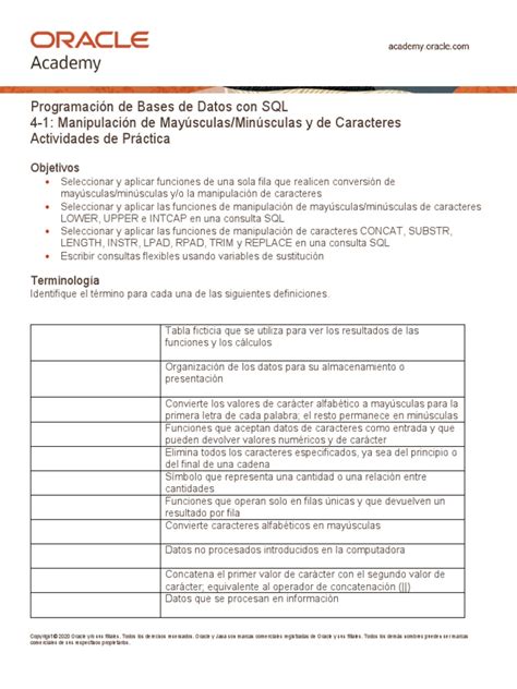 Dp 4 1 Practice Esp Pdf Sql Datos De Computadora