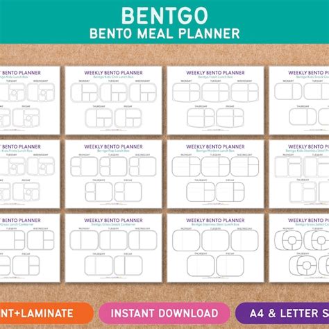 Bento Lunch Template Etsy