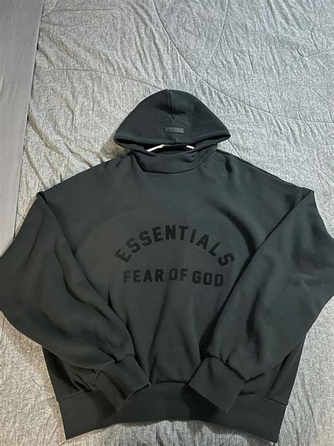 Essentials × Fear Of God Fear Of God Essentials Jet Black Ss23 Hoodie
