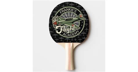 Custom Name Wwii Military Fighter War Plane Retro Ping Pong Paddle Zazzle