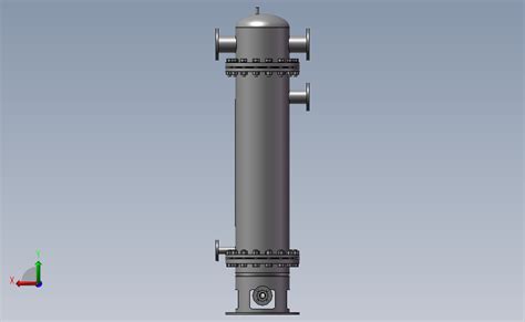 立式管壳式换热器 Solidworks 2015 模型图纸下载 懒石网