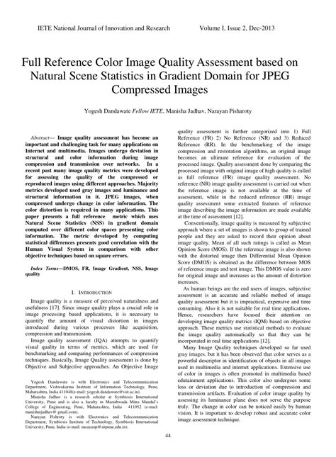 Pdf Full Reference Color Image Quality Assessment Based On Natural Scene Statistics In