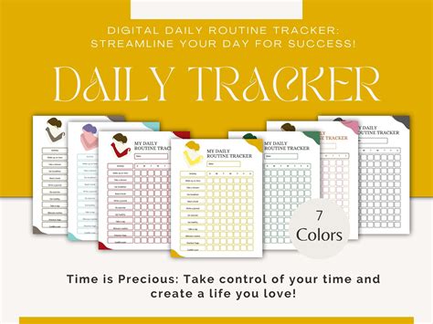 Daily Routine Tracker Digital And Printable Streamline Your Day For Successhabit Tracker