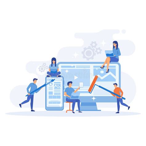 Digital Mobile Application Development And Design Process Concept