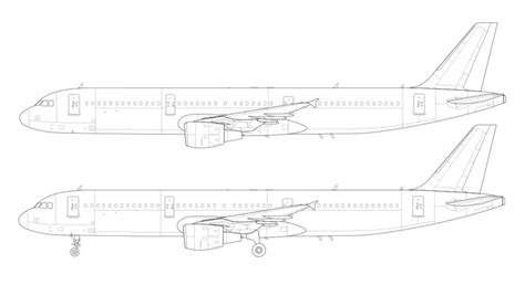 Airbus A321 Blank Illustration Templates Norebbo