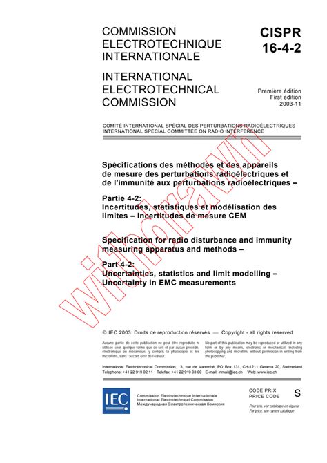 Cispr 16 4 2 2003 Specification For Radio Disturbance And Immunity Measuring Apparatus And Methods