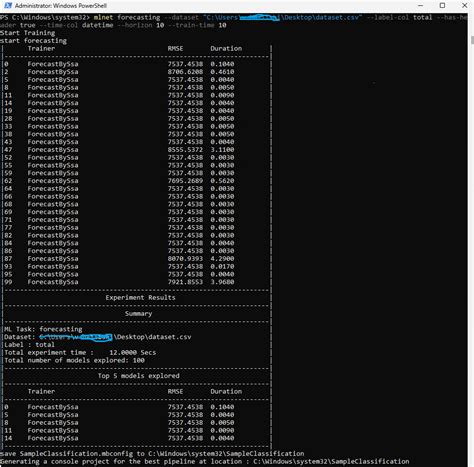 Mlnet Forecasting Cli Doesnt Appear To Work · Issue 2287 · Dotnet