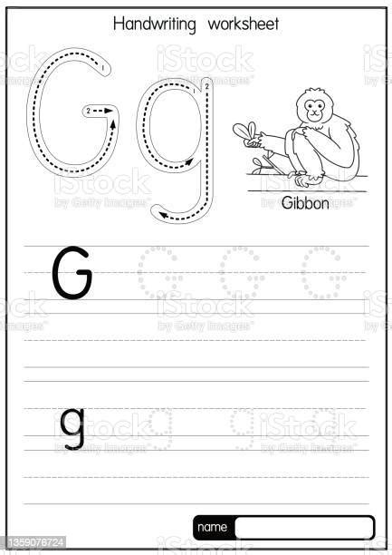 알파벳 문자 G 어퍼 케이스 또는 어린이 학습 연습 Abc에 대 한 대 문자 와 긴븐의 흑백 벡터 그림 0명에 대한 스톡 벡터 아트 및 기타 이미지 Istock