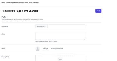 Remix Multipage Form Forked Codesandbox